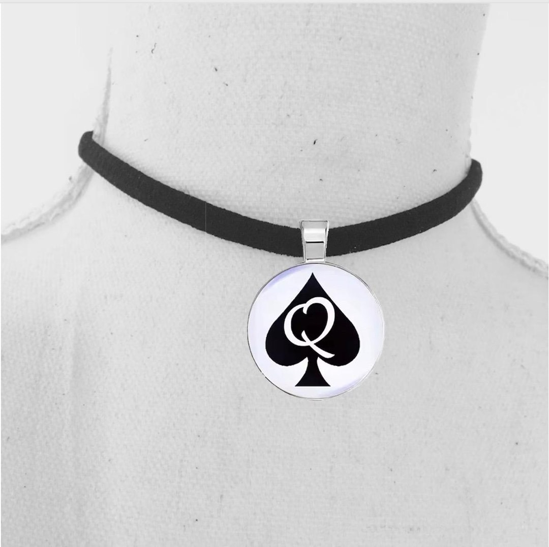 Queen of Spades Elastic Choker or Pendant Necklace. QOS. - Etsy