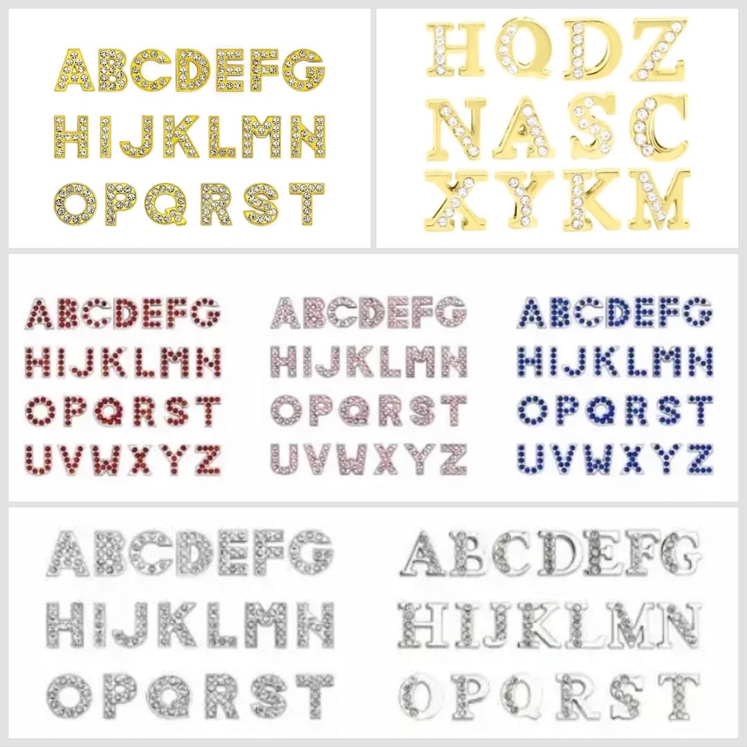 8mm Hole, 12mm Size Slide Letters in Various Styles for Crafting and ...