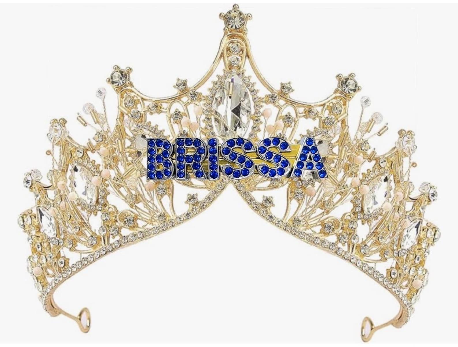 Custom Gold Name Tiara: Personalized Birthday, Bachelorette, Wedding ...
