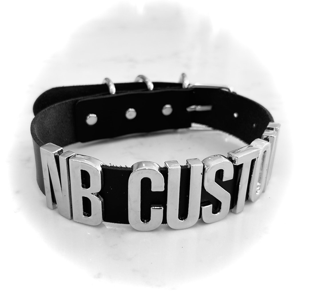 Custom Word Choker: Thick Collar With 30mm Letters Max 12 Letters ...