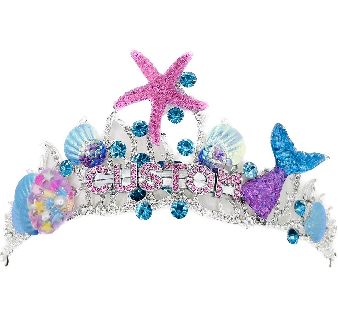 Custom Mermaid Tiara: Personalized Birthday, Bachelorette, Wedding ...
