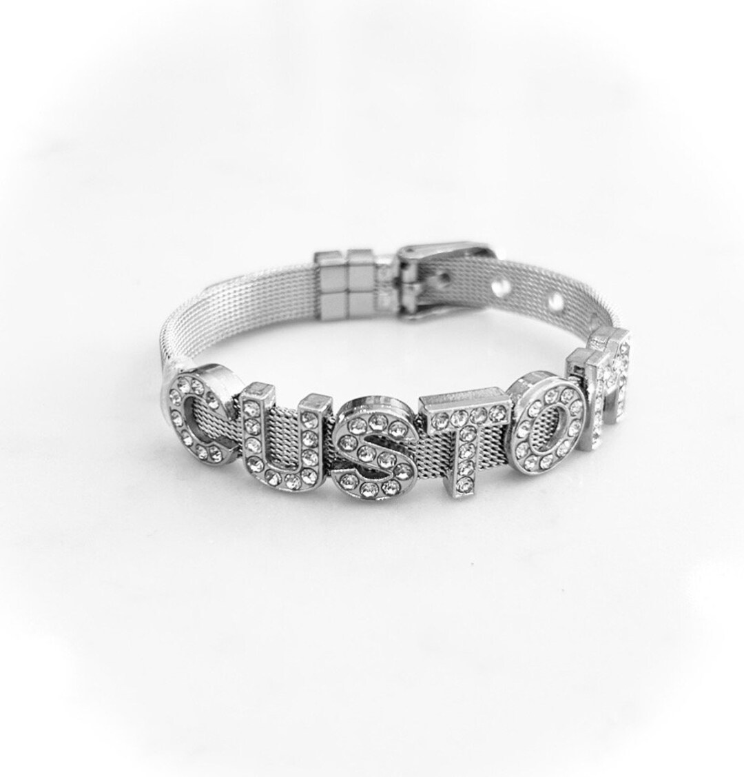 Custom Word Cuff Bracelet - Etsy