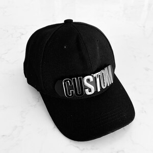 Custom Word Baseball Hat With Huge 30mm Letters in Silver or Gold - Etsy