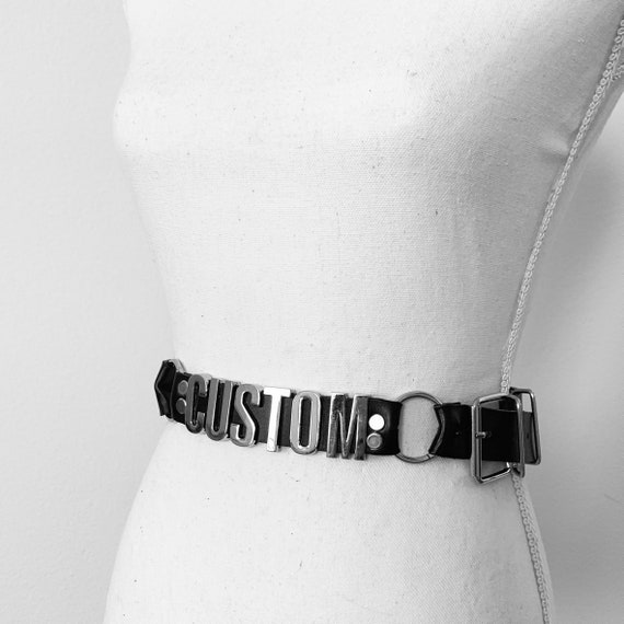 Custom name logo belt with huge 30mm letters. Designer belt | Etsy