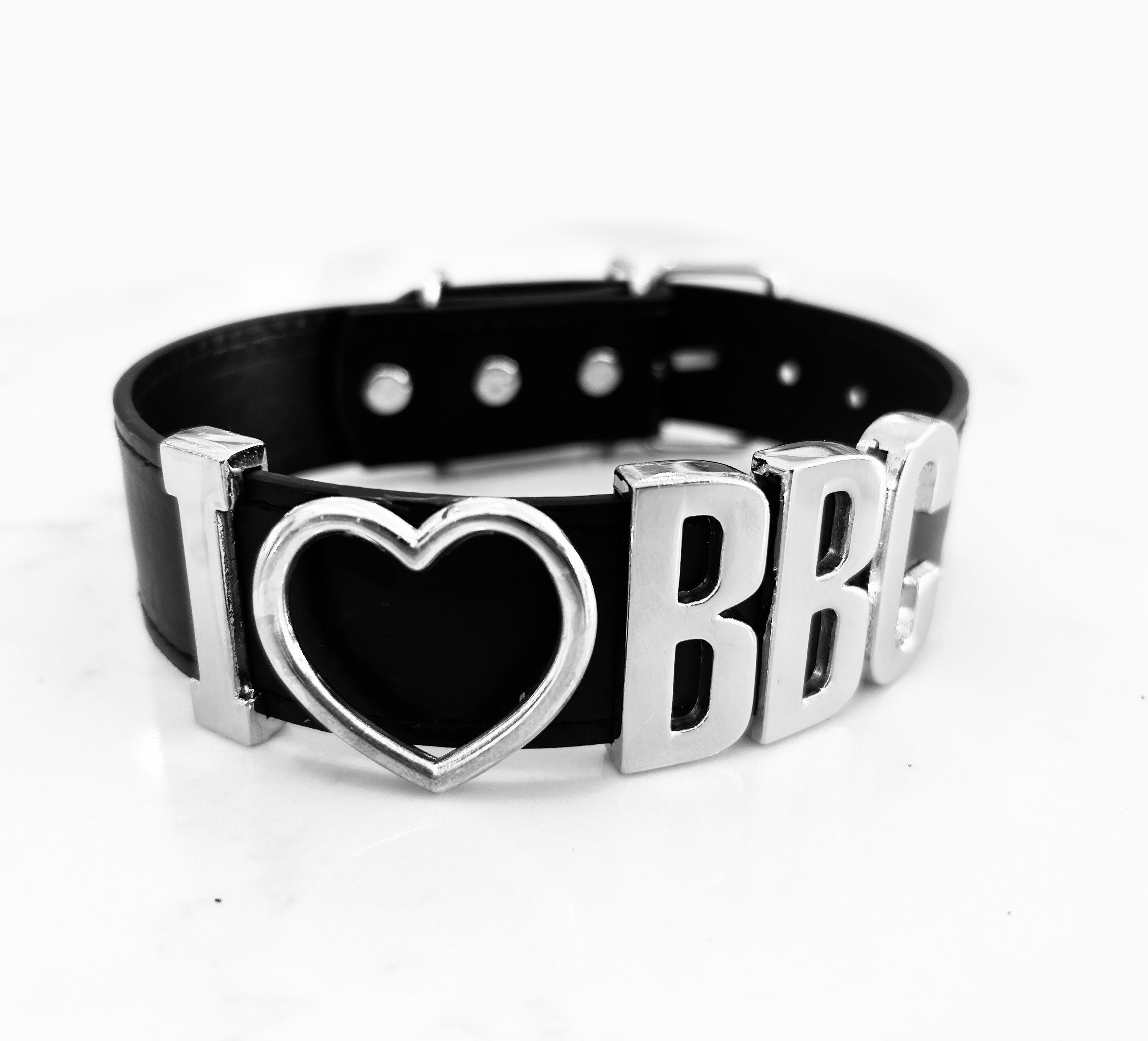 I Heart BBC Collar With Huge Gold or Silver 30mm Letters - Etsy Australia
