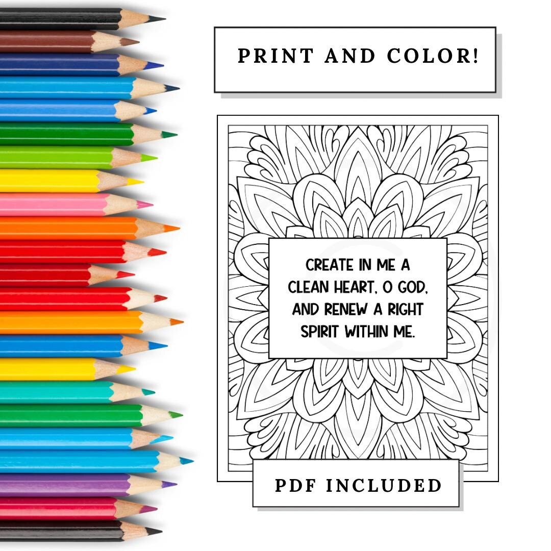 Bible Verse Mandala Coloring Page: Christian Scripture Art (PDF ...