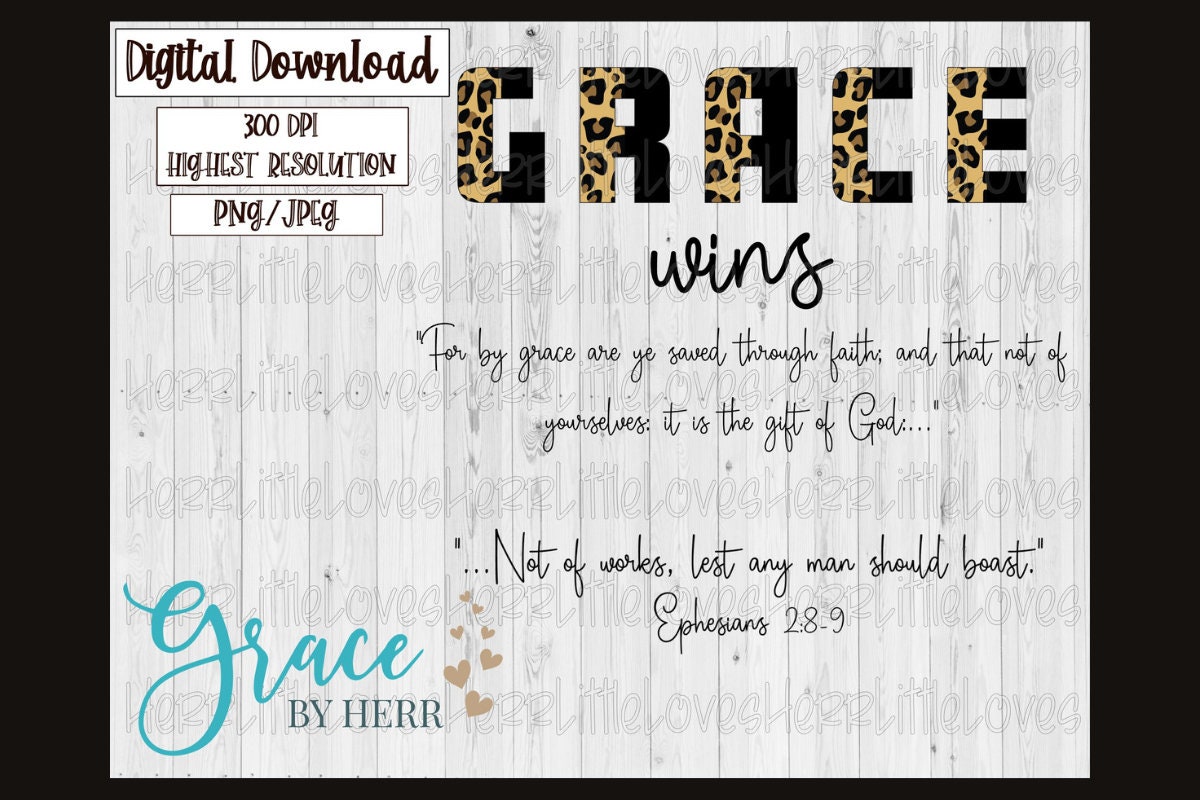 Grace Wins Christian Scripture SVG PNG JPEG Faith Svg - Etsy