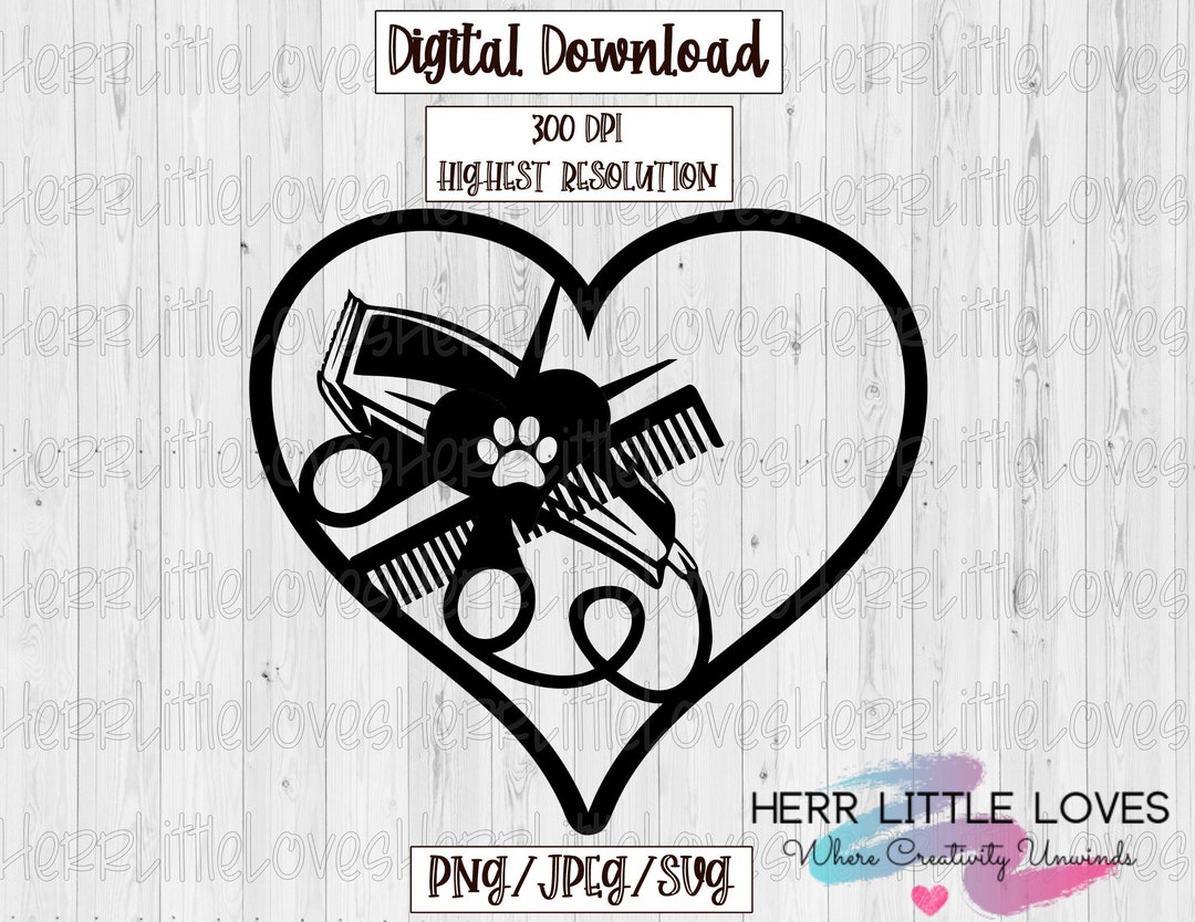 Paw Love Haircut SVG: Grooming Tools Design (digital Download) - Etsy