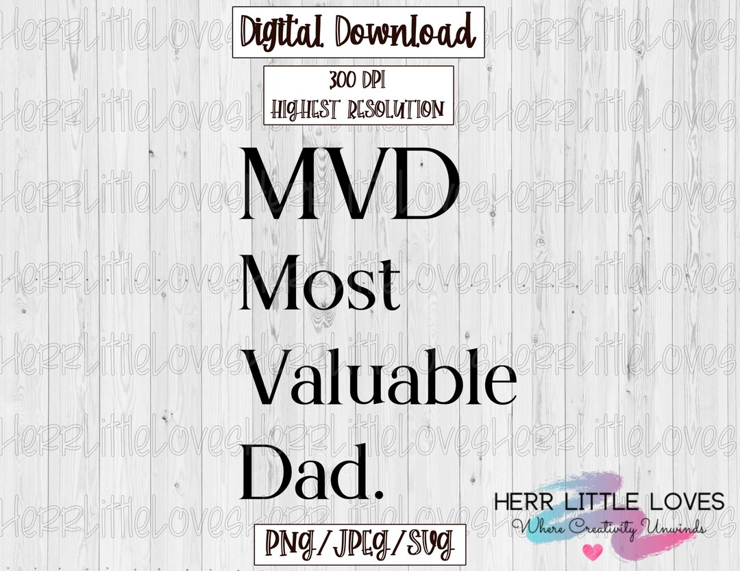 MVD Most Valuable Dad SVG: Father's Day Design (digital Download) - Etsy