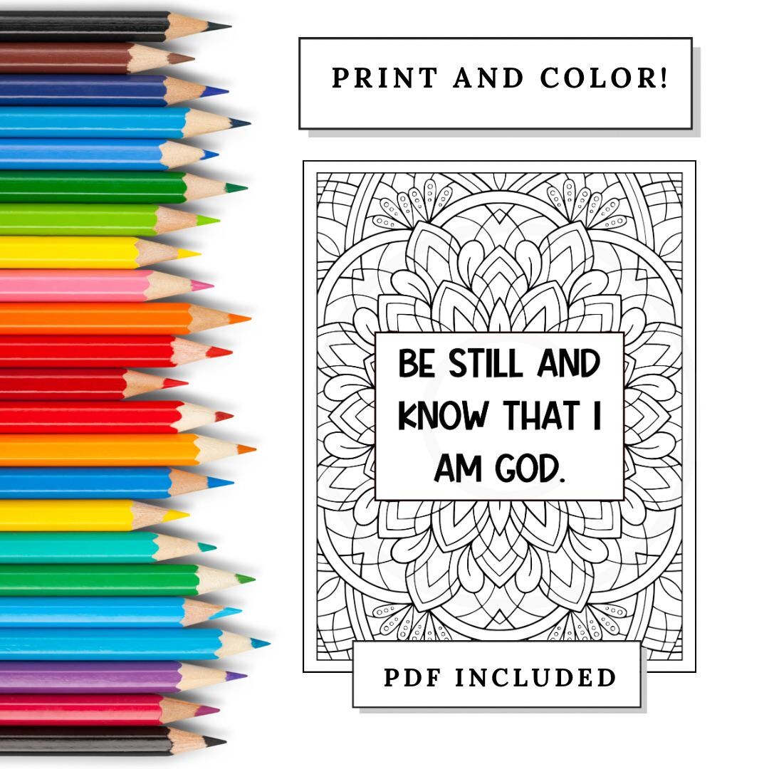 Bible Verse Mandala Coloring Page: Christian Scripture Art (PDF ...