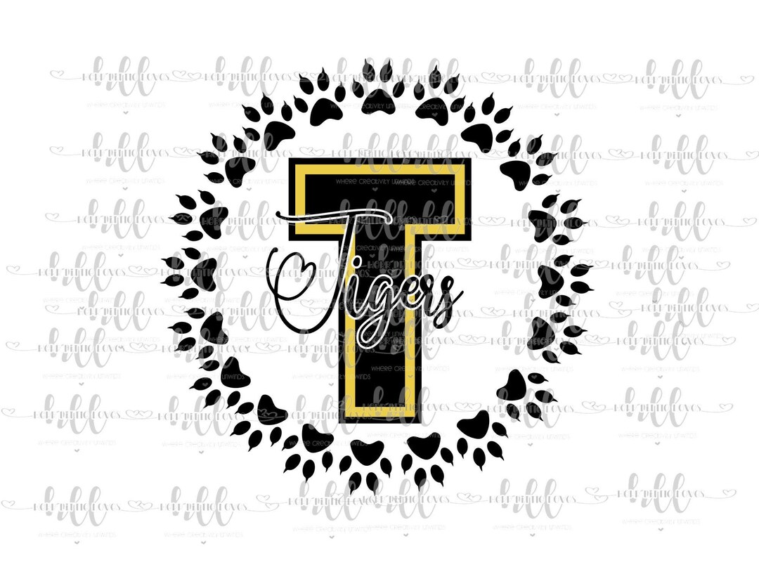 Tigers Layered With Claw Border | Custom Design | Transfer/svg/png/jpeg ...