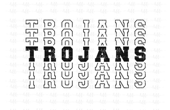 Trojans mirrored word SVG PNG SUBLIMATION Transfer | Etsy