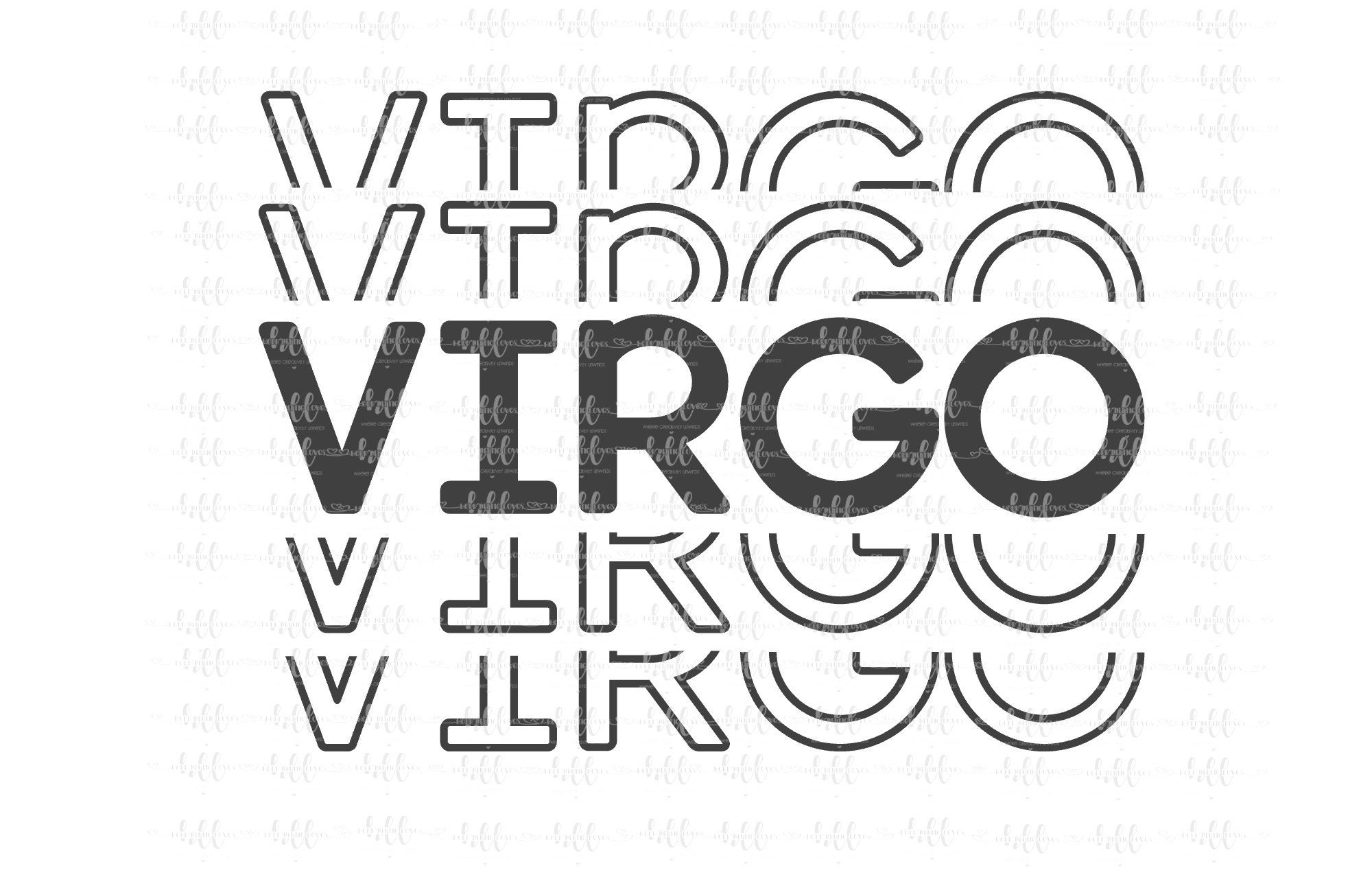 Virgo Zodiac SVG PNG: Stacked Word Design (digital Download) - Etsy