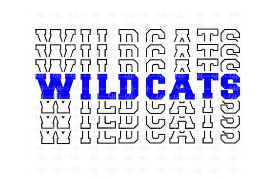 Wildcats Mirrored Word Design Custom Design | Etsy
