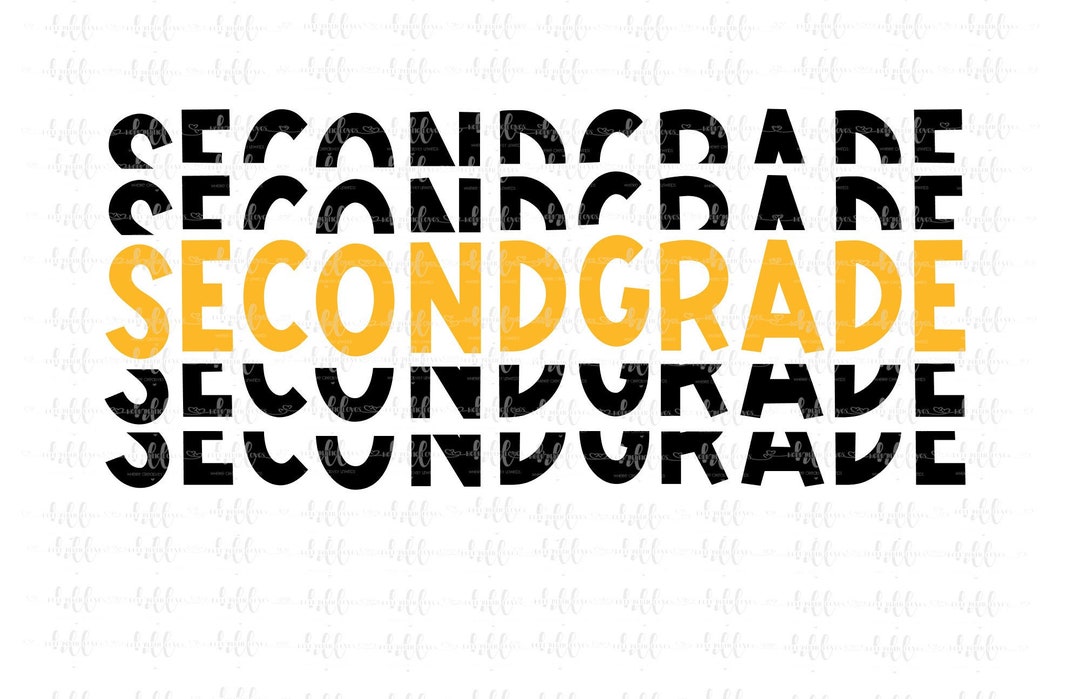 Second Grade Mirrored Word SVG PNG: School Designs (digital Download ...