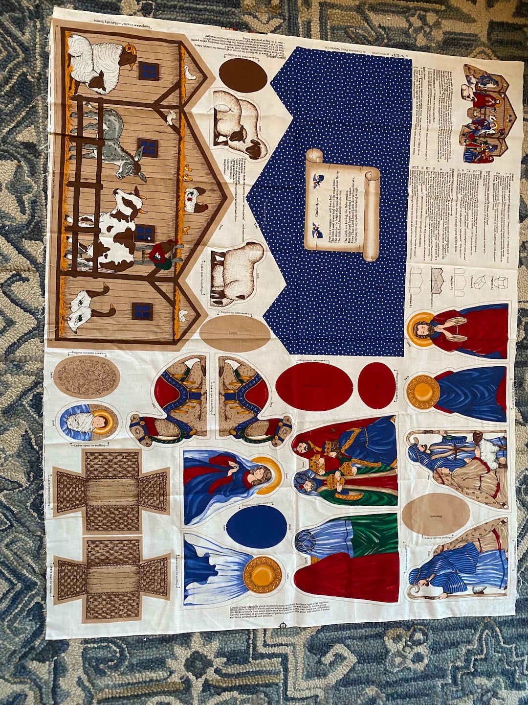 Christmas Fabric Panel Nativity Craft Project, Cut and Sew Stuff 1980's ...
