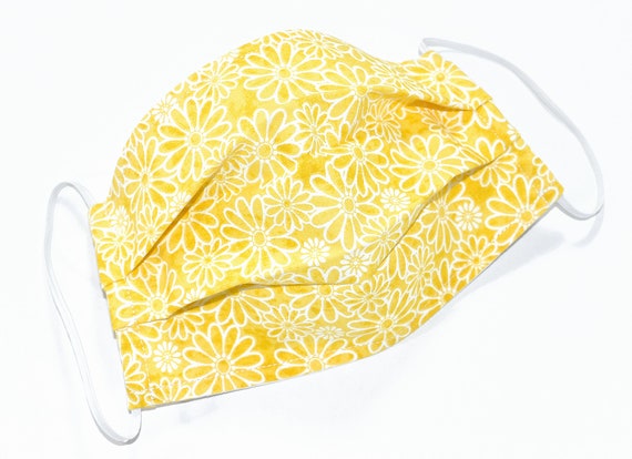 Yellow flower Face Mask / yellow floral face mask yellow face | Etsy