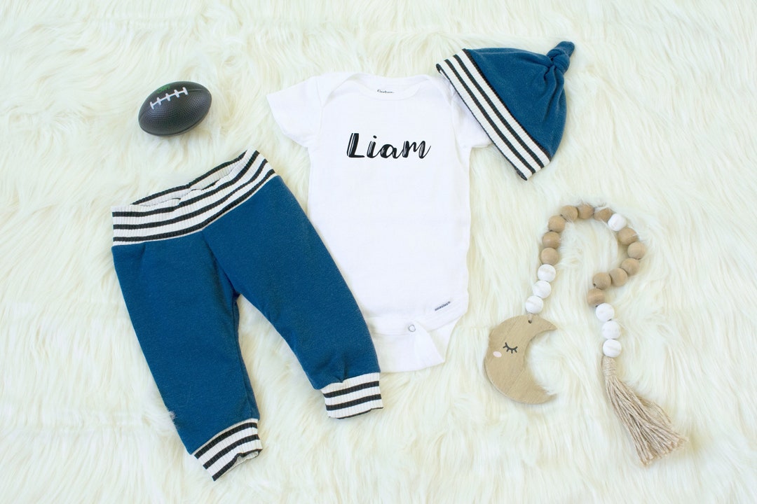 Navy Preemie Clothes Set / New Born Baby Boy Outfit, Infant Boy Clothes ...