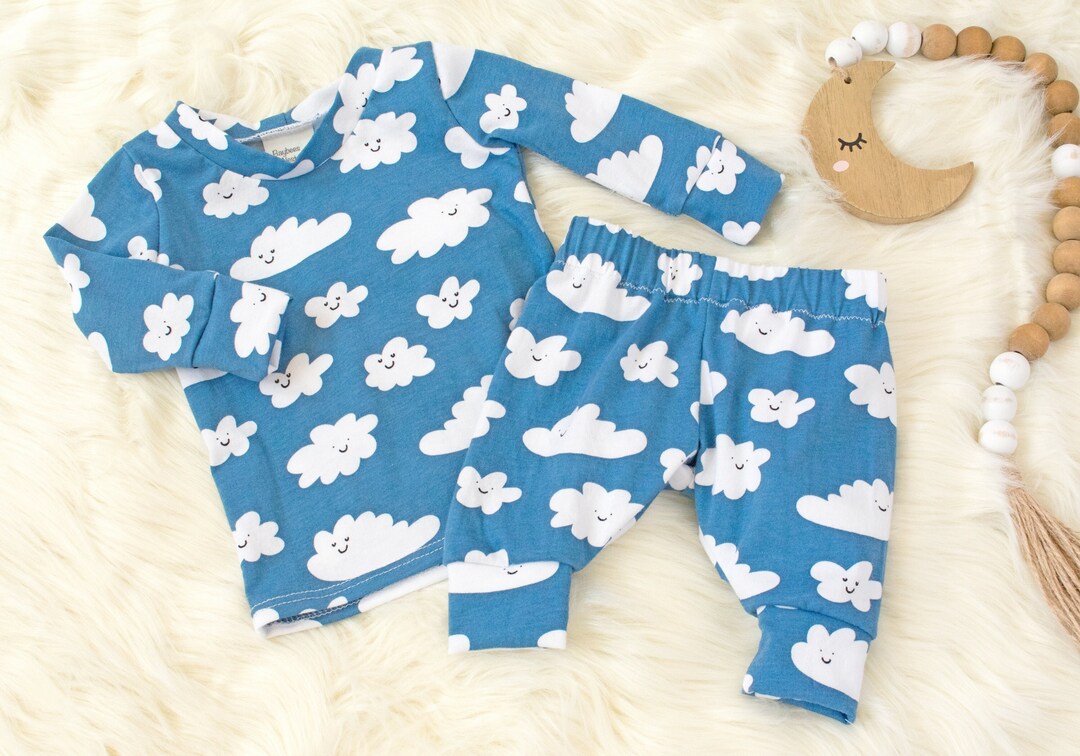 2 Piece Blue Sky and Cloud Cotton Playwear Set / Boys Play Wear, Kids ...
