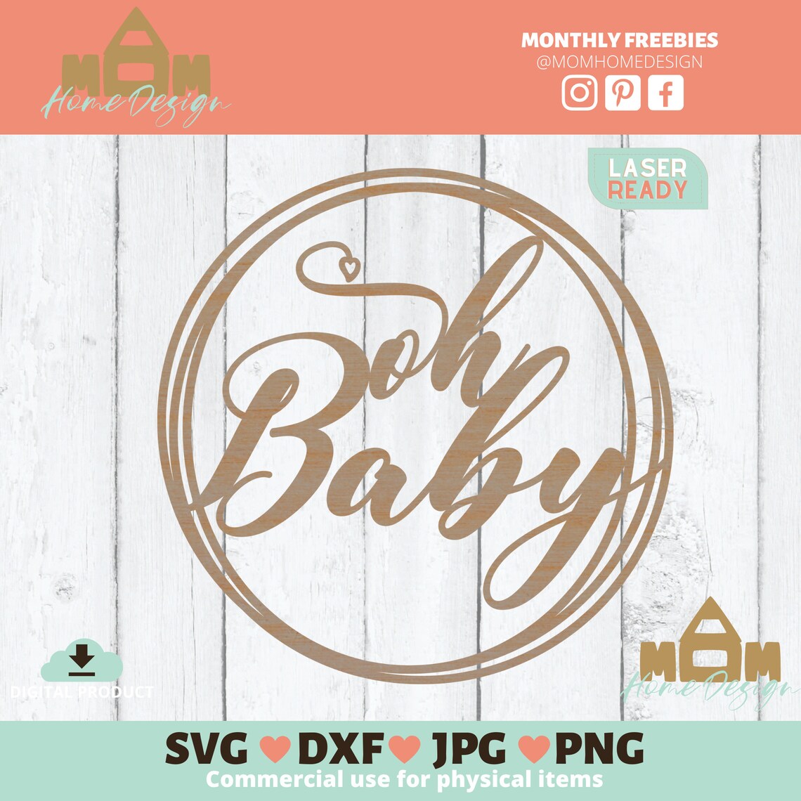 Oh Baby Svg, Oh Baby Glowforge File, Oh Baby Shower Svg, Oh Baby Cake ...