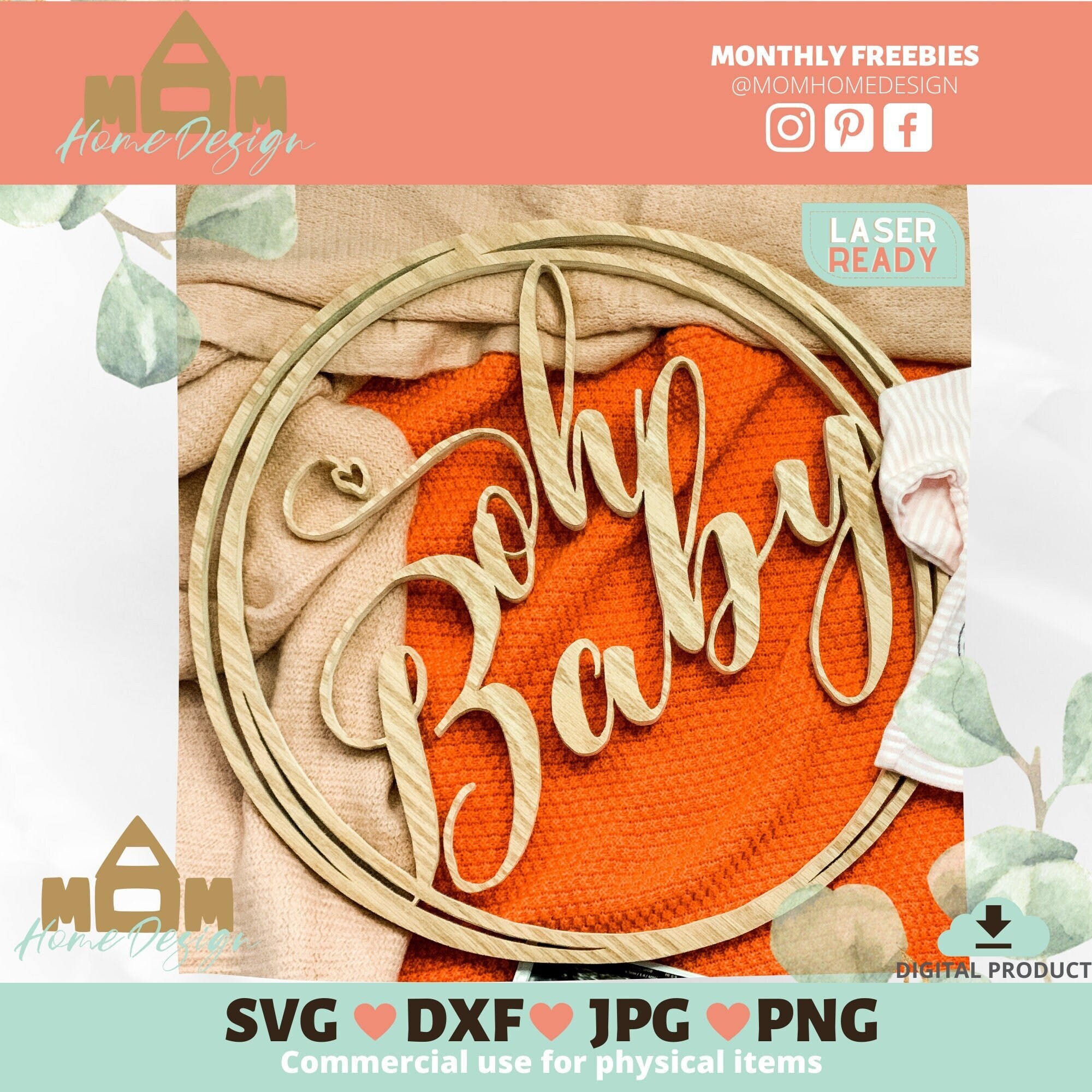 Oh Baby Svg, Oh Baby Glowforge File, Oh Baby Shower Svg, Oh Baby Cake ...
