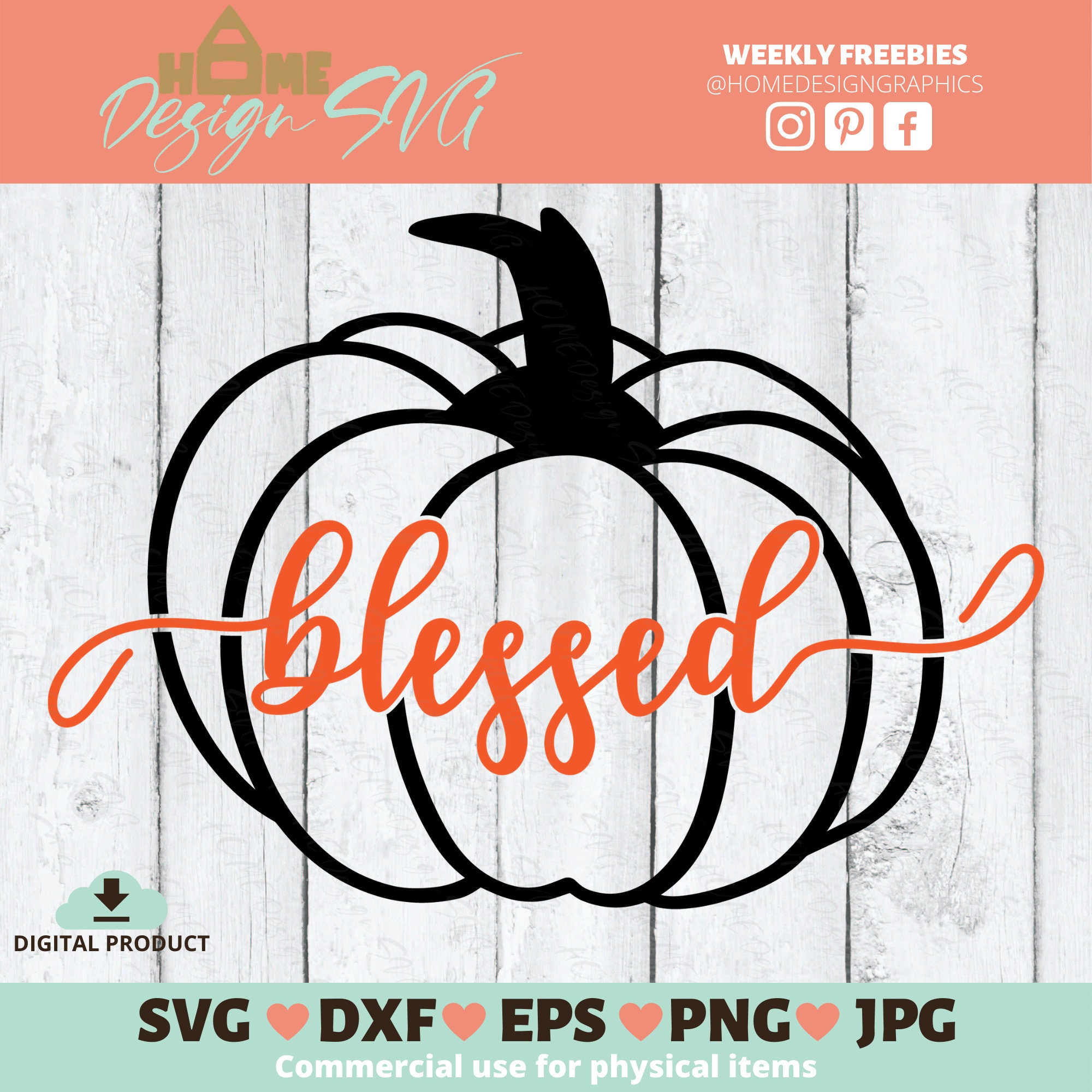 Blessed Pumpkin Svg Fall SVG Blessed Pumpkin shirt Svg | Etsy