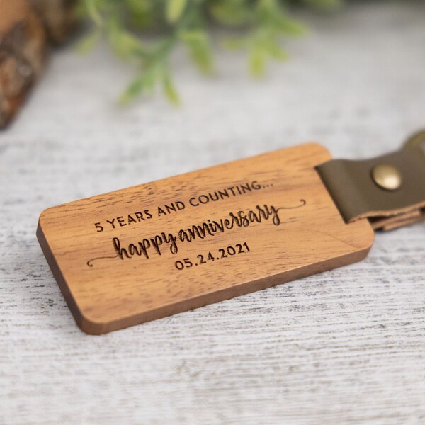 Wood Anniversary Key Chains - Etsy