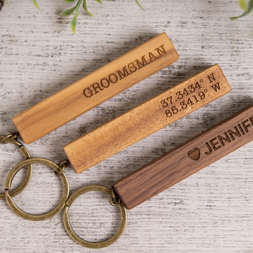 Wood Anniversary Key Chain 5th Wooden Anniversary Gift for - Etsy
