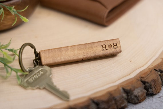 Engraved Wood Bar Key Chain Personalized Keychain - Etsy