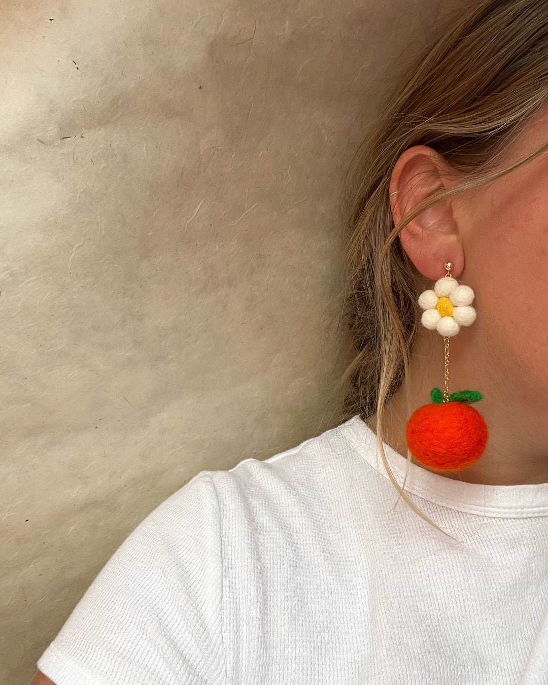Cutie Orange Earring Honey Loom Designs Floral Earring Spring Earrings ...