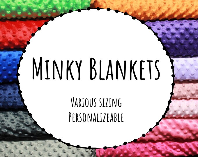 Minky Blanket - Different Colors Available - Personalize - Custom ...