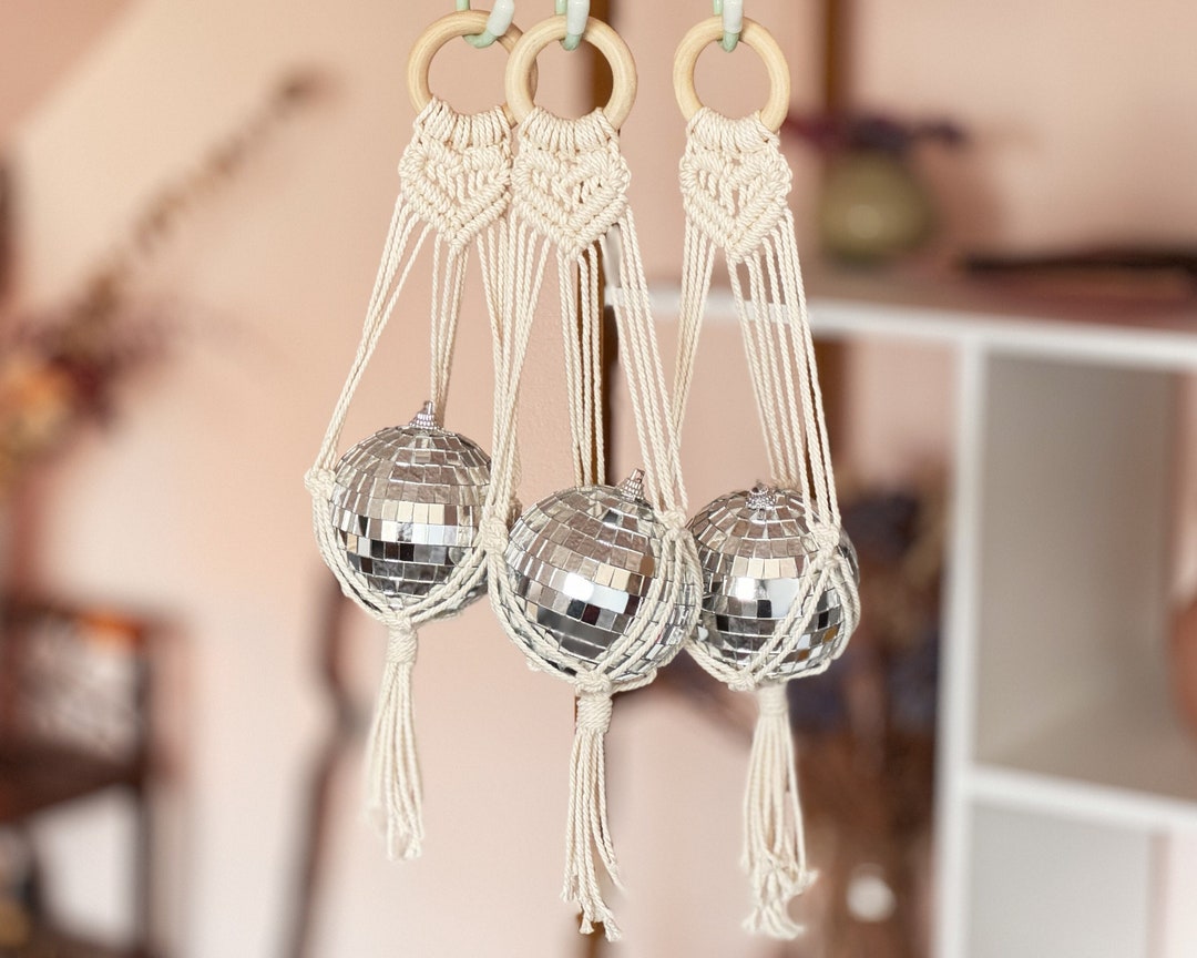 Macrame Disco Ball/macrame Hanger/disco Decor/sun Catcher/macrame Heart ...
