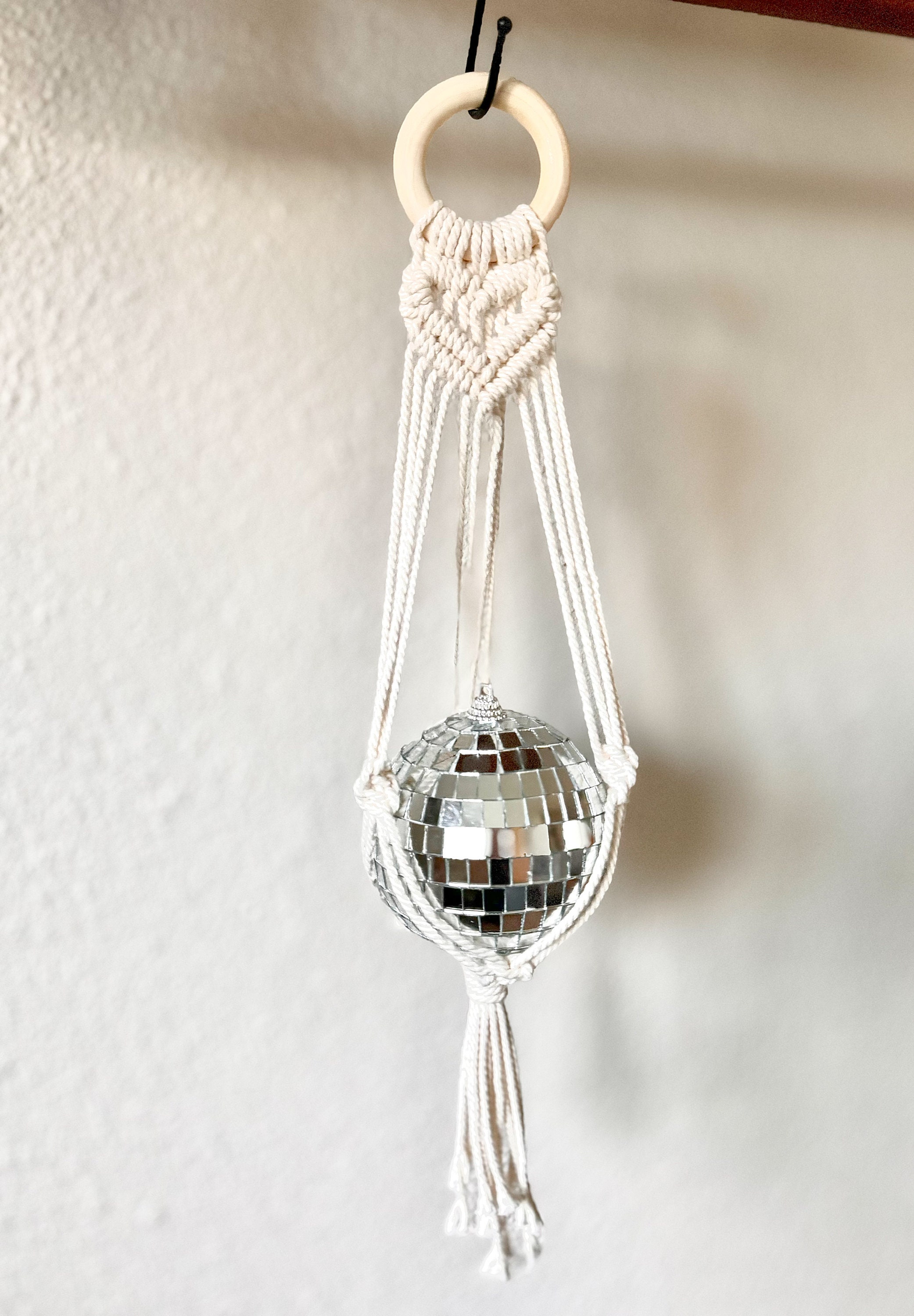 Macrame Disco Ball/macrame Hanger/disco Decor/sun Catcher/macrame Heart ...