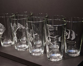 Etched glasses | Etsy