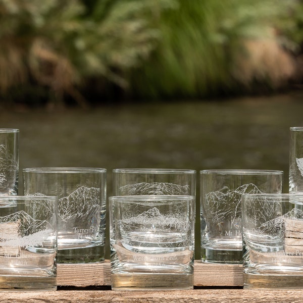 Etched Rocks Glasses - Etsy