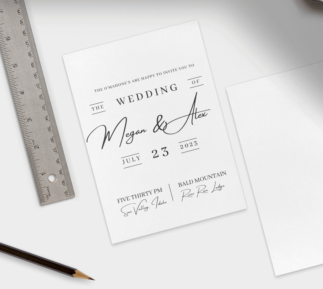 TEMPLATE Modern Classic Wedding Invitation / Save the Date - Etsy