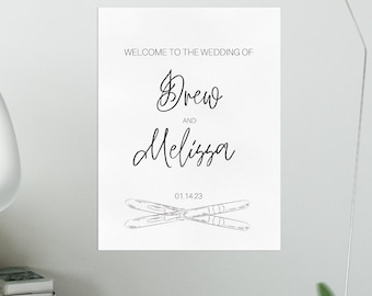 TEMPLATE Vintage Ski Wedding Welcome Sign (left Orientation) - Etsy
