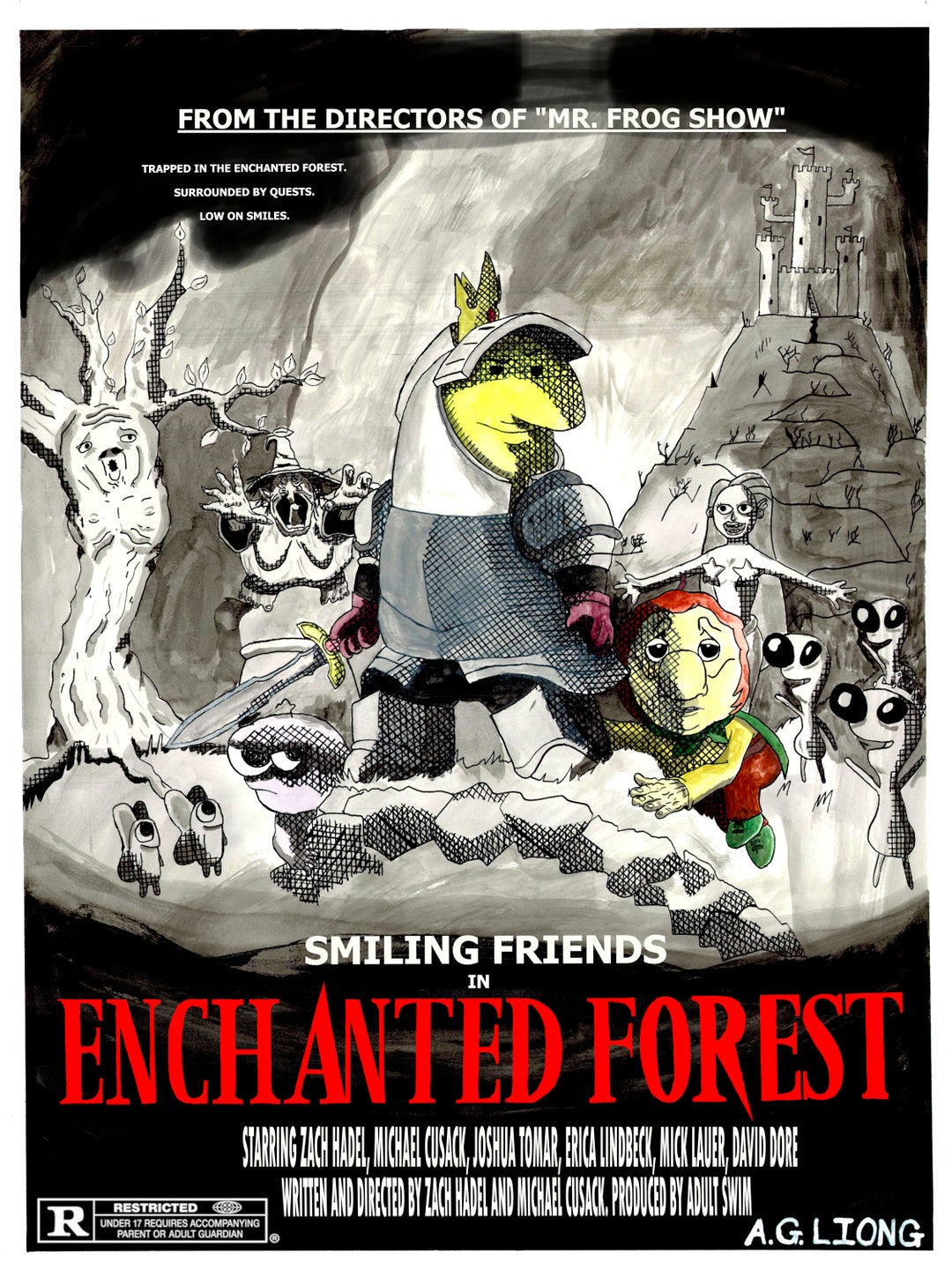 Smiling Friends Artwork Enchanted Forest Charlie and Pim. 18" X 24 ...