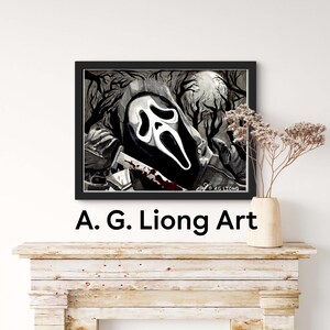 Ghostface Fine Art Prints Based on Wes Craven's Movie Scream. Available in 12" X 16" and 18" X ...