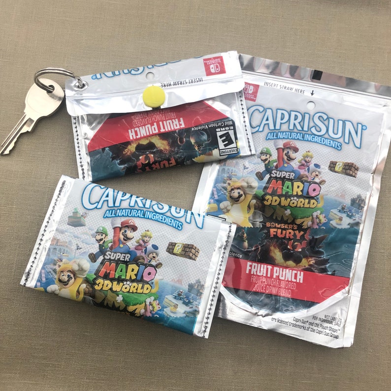 Recycled Wallet Earth Day Capri Sun Drink Pouch Kool Aid Keychain ...
