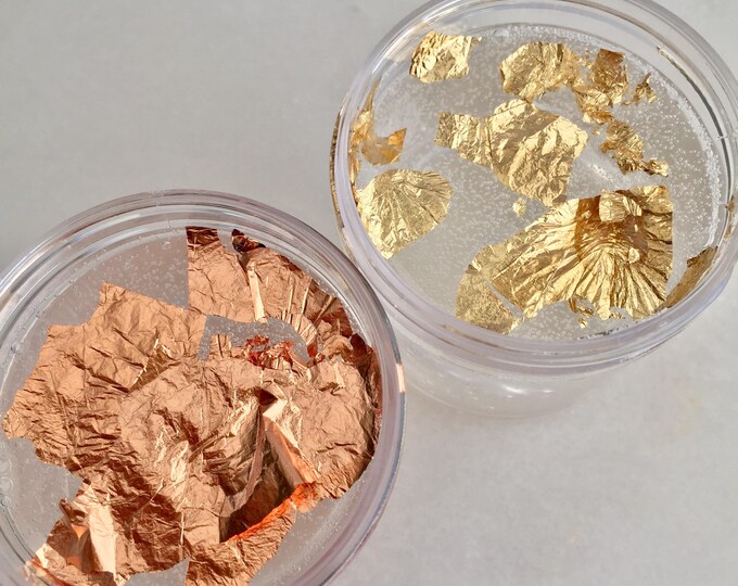 Gold and Rose Gold Leaf Clear Slime - Etsy