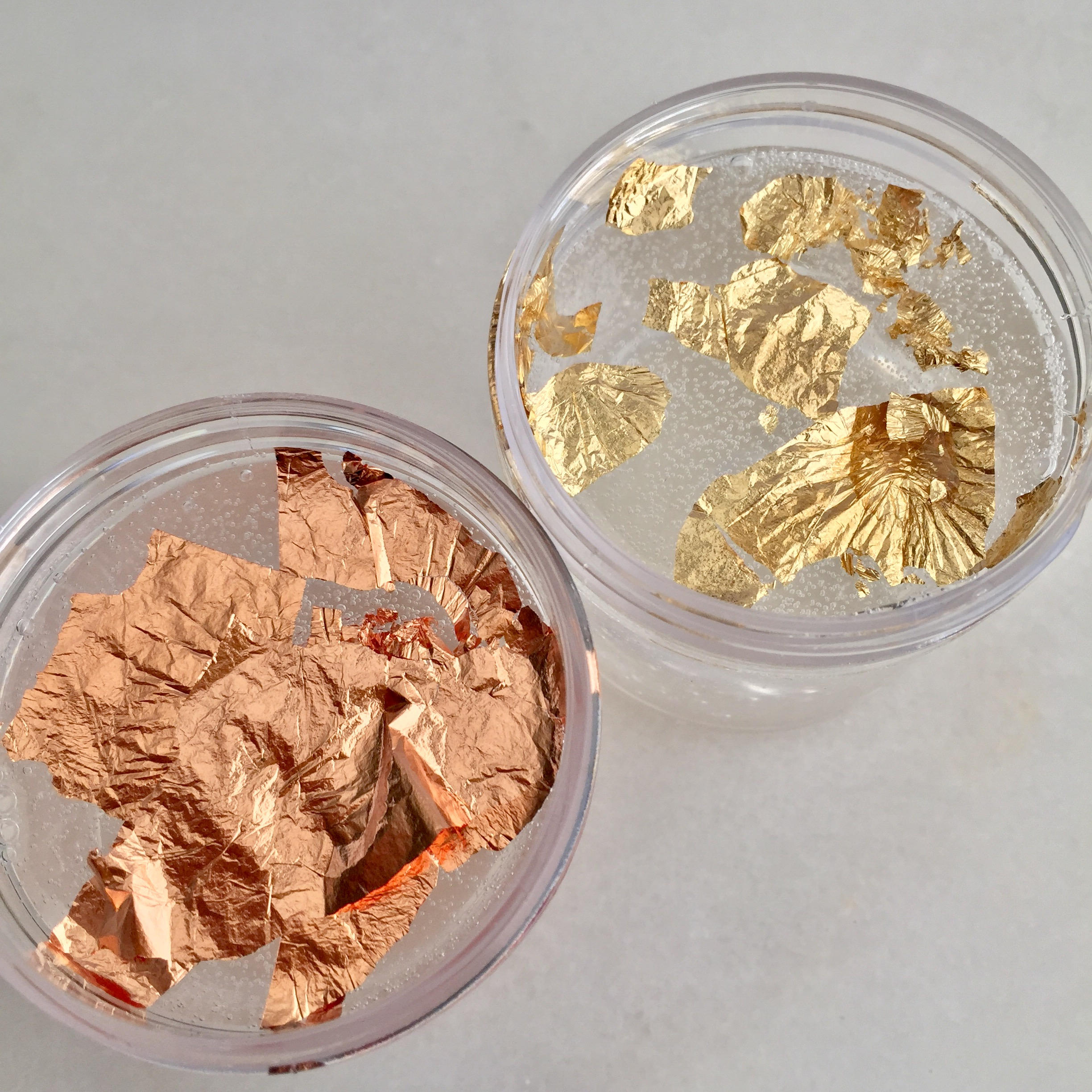 Gold and Rose Gold Leaf Clear Slime | Etsy