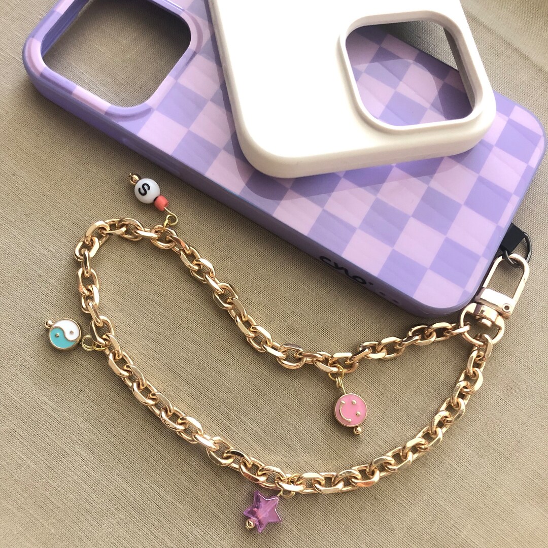 Gold Chain Phone Charm Strap Personalize Custom Birthday Gift Gift ...