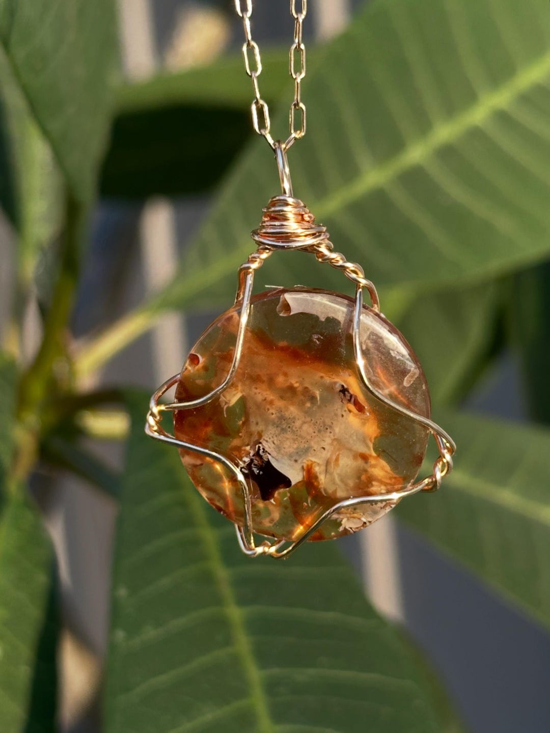 Amber Natural Fossilized Tree Sap Wire Wrapped Pendant - Etsy