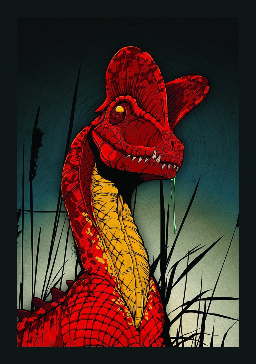 Jurassic Park Dilophosaurus Art