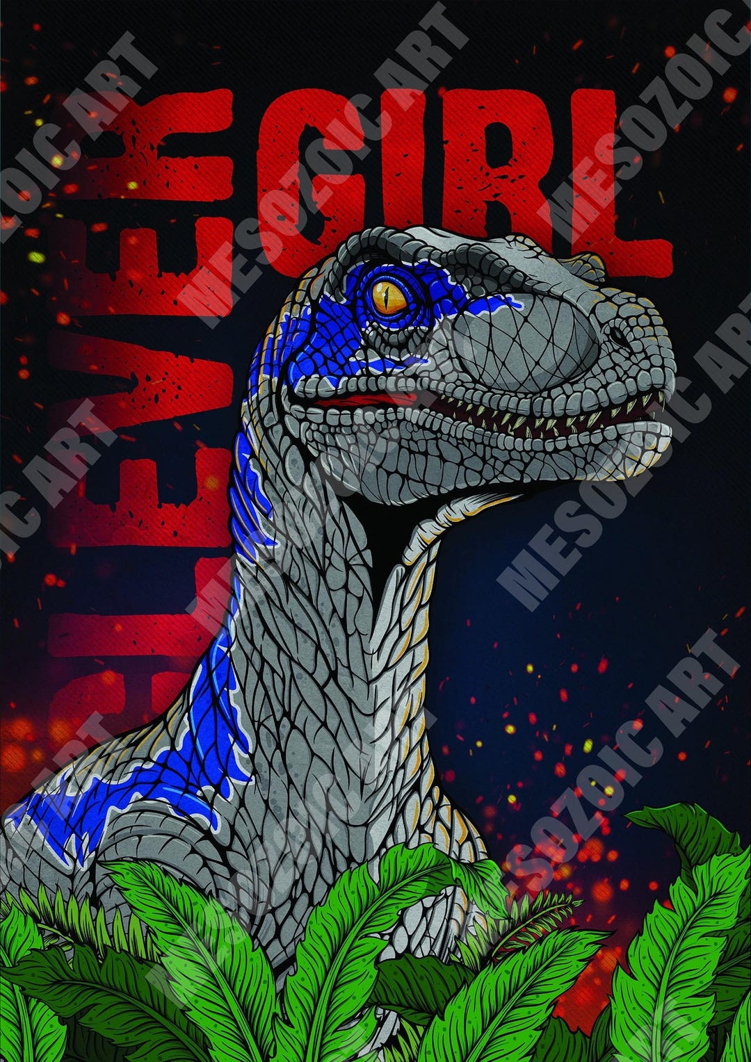 Jurassic World - Velociraptor Blue - Dinosaur Instant Digital Prints - Etsy