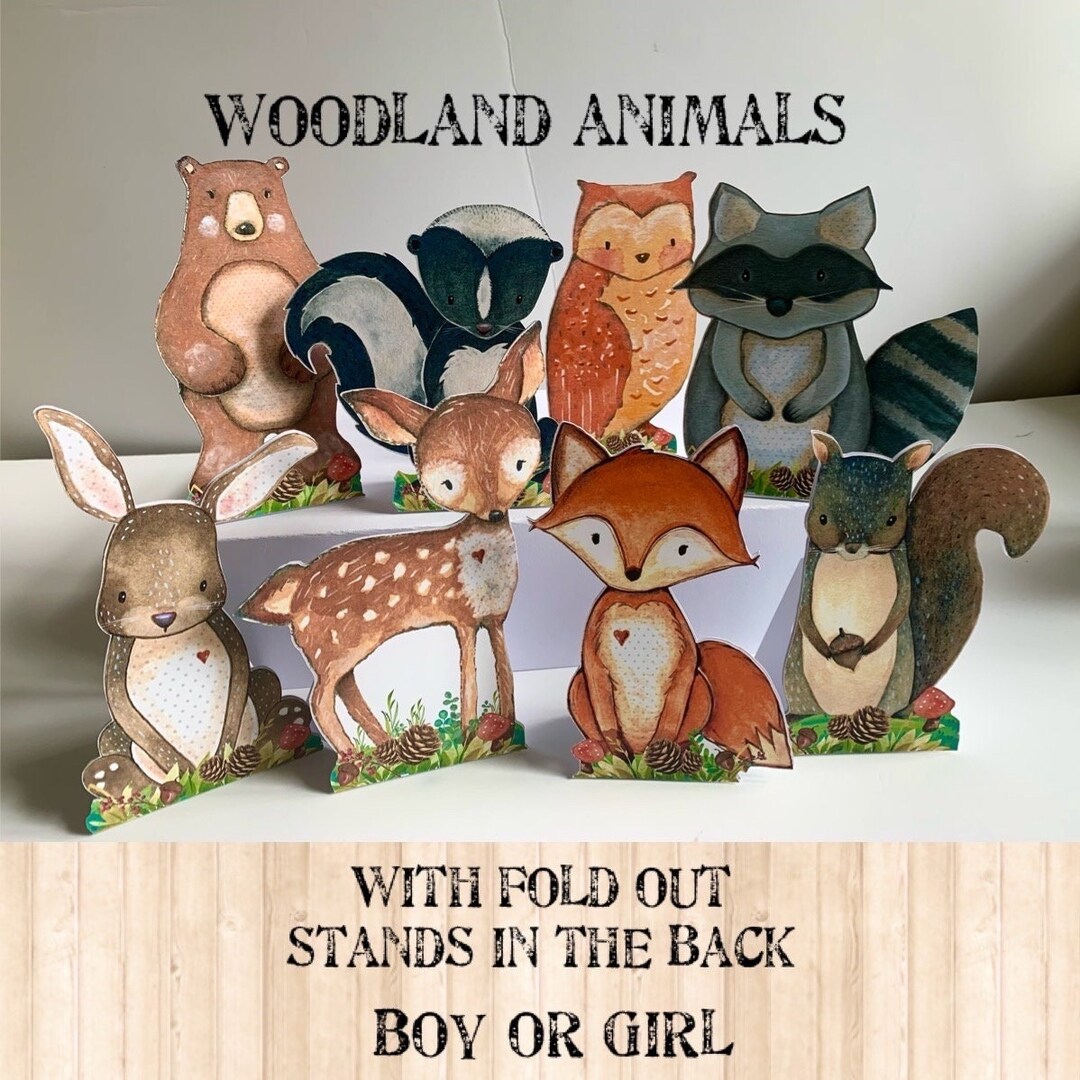 Woodland Animals Baby Shower Centerpiece Decorations, Woodland Themed ...