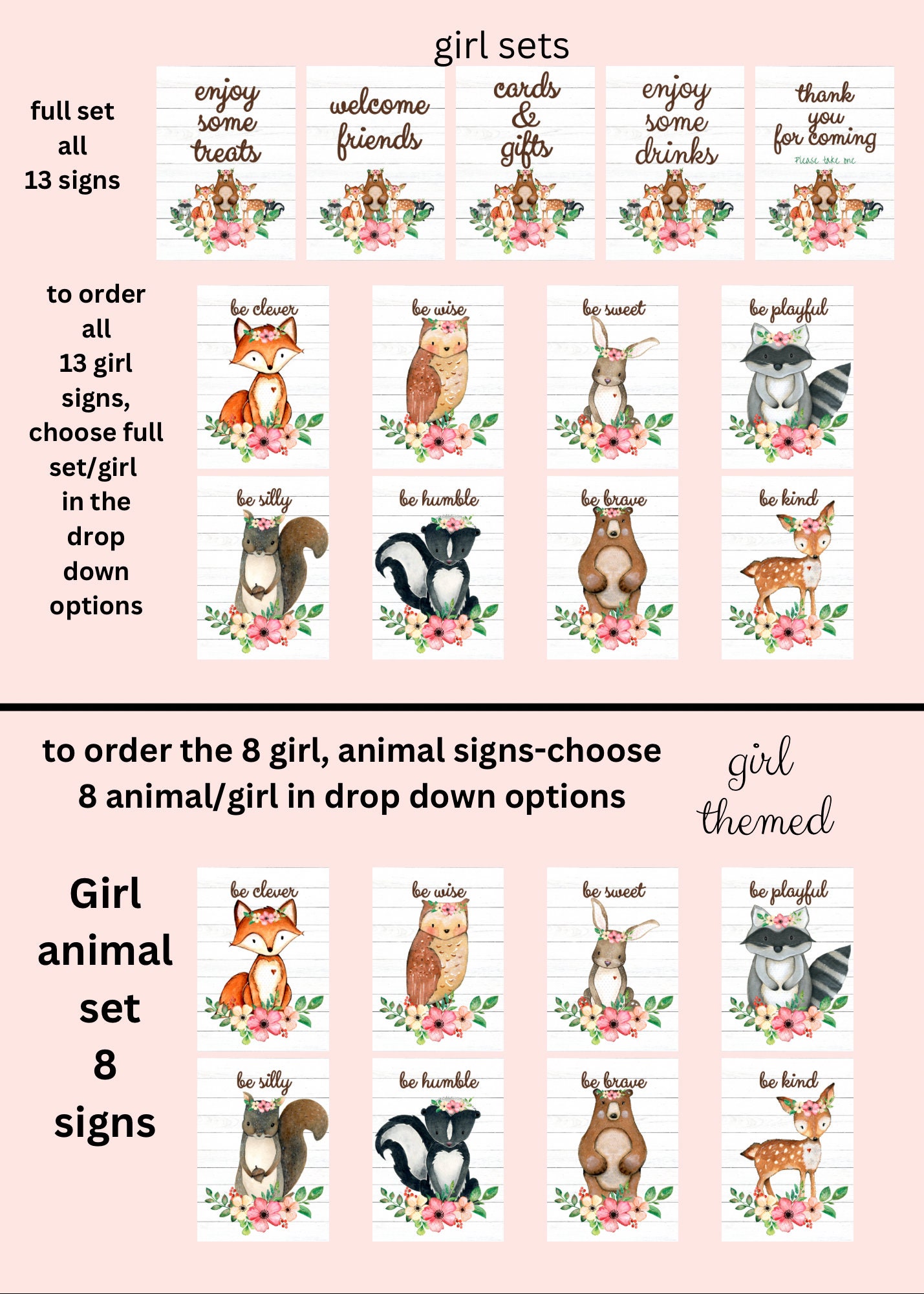 Woodland Party Signs, Woodland Animal Signs, Woodland Decorations, Boy ...