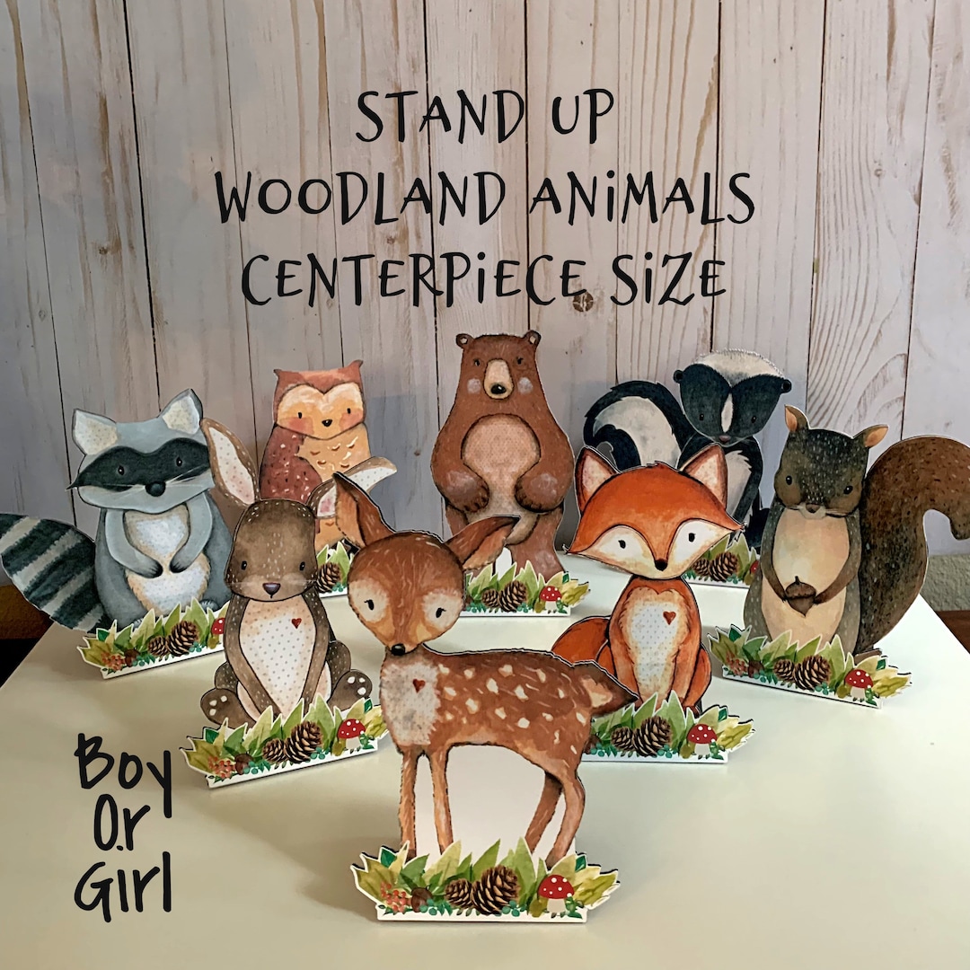 Woodland Animals Baby Shower Centerpiece Decorations, Woodland Themed ...