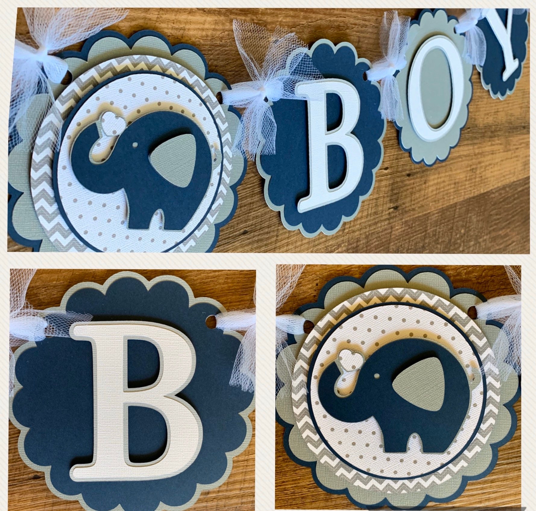 Elephant Baby Shower Decorations Boy Elephant Navy Blue Gray - Etsy
